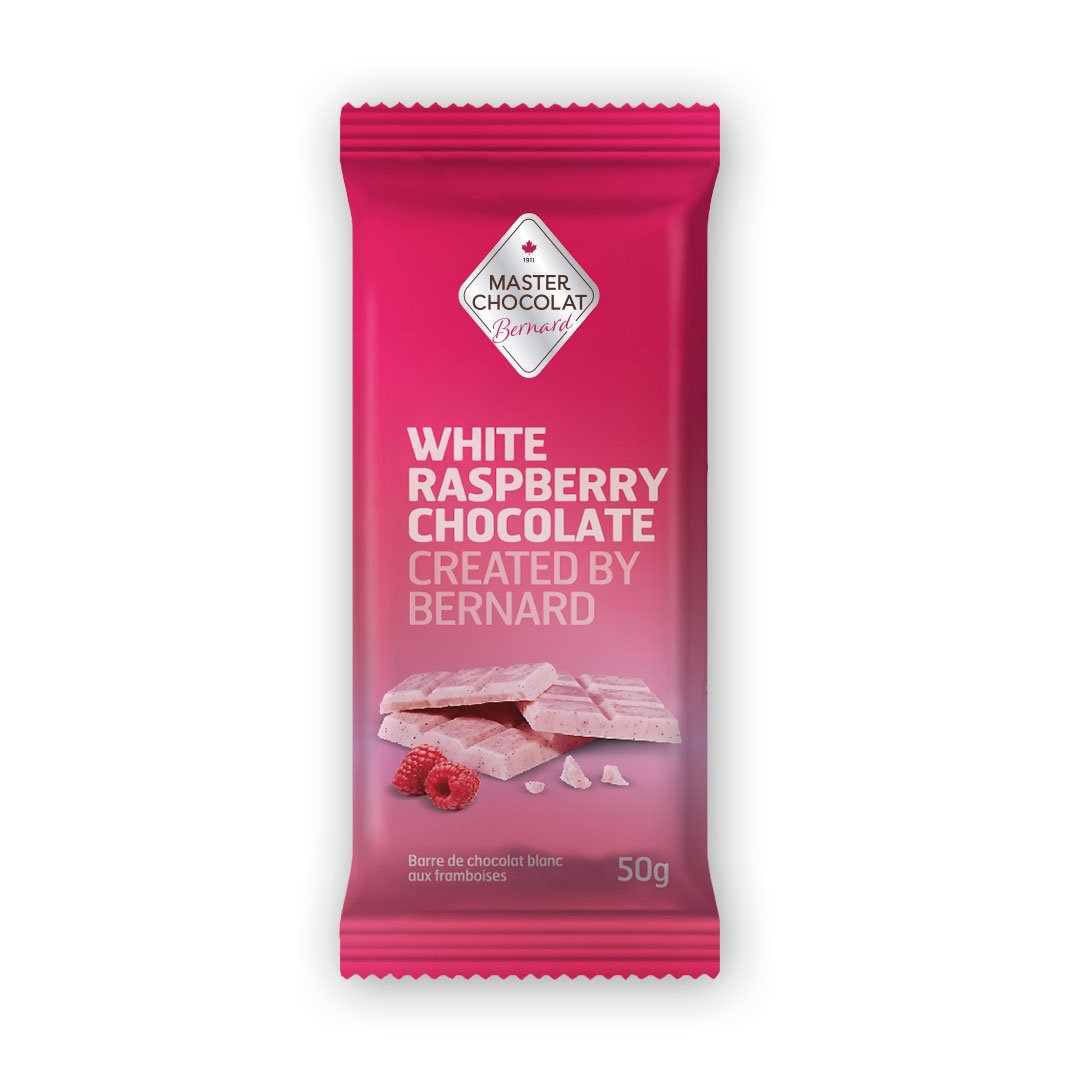 White Raspberry Chocolate Bar by BERNARD – Chocolate Lethbridge